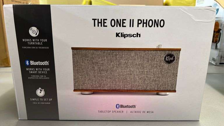 KLIPSCH THE ONE II PHONO TABLETOP SPEAKER IN BOX - Earl's Auction Company