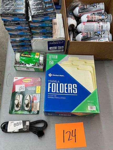 MISC LOT - STAPLES, FOLDERS, DUSTERS, TAPE, THERMAL ROLLS - Earl's ...