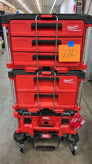 4PC MILWAUKEE PACKOUT TOOL STORAGE SYSTEM - Earl's Auction Company