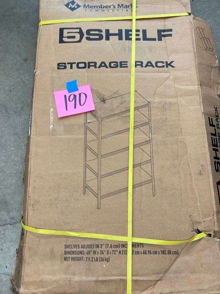 5 SHELF STORAGE RACK IN BOX - Earl's Auction Company