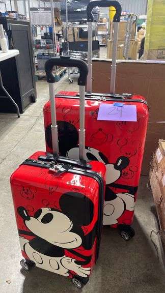 2PC MICKEY MOUSE HARD SHELL ROLLING LUGGAGE SET - Earl's Auction Company