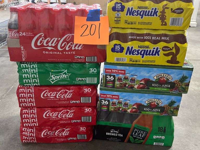 10 PACKS OF BEVERAGES-COKE, SPRITE, TEA, JUICE, NESQUIK - Earl's ...