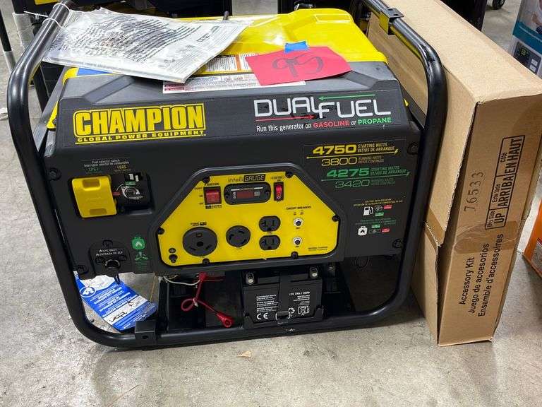 NEW CHAMPION MODEL 76533 DUAL FUEL GENERATOR - Earl's Auction Company