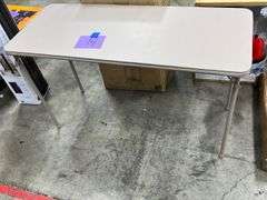 TAN SLIM FOLDING TABLE - Earl's Auction Company