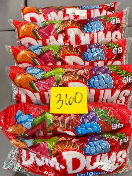 6 PACKS OF DUM DUMS (500 POPS PER PACK) - Earl's Auction Company