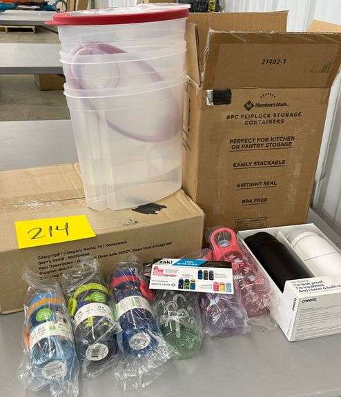 24PC GLASS FOOD STORAGE SET, 8PC FLIPLOCK STORAGE SET, 3PK RUBBERMAID ...