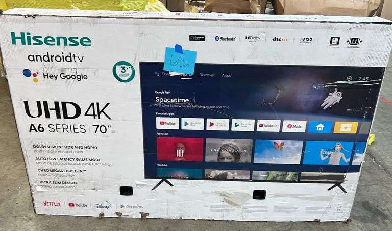 HISENSE 70" UHD A6 SERIES 4K SMART TV IN BOX - Earl's Auction Company