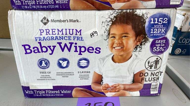 3 BOXES OF MEMBERS MARK BABY WIPES - Earl's Auction Company