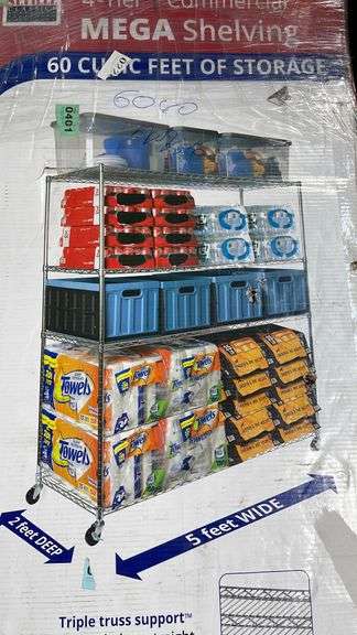 SEVILLE 4 TIER MEGA SHELVING RACK IN BOX - Earl's Auction Company