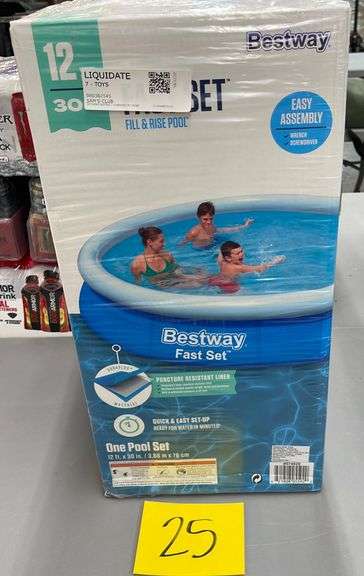 BESTWAY FAST SET FILL & RISE POOL IN BOX - 12FT X 30" - Earl's Auction ...