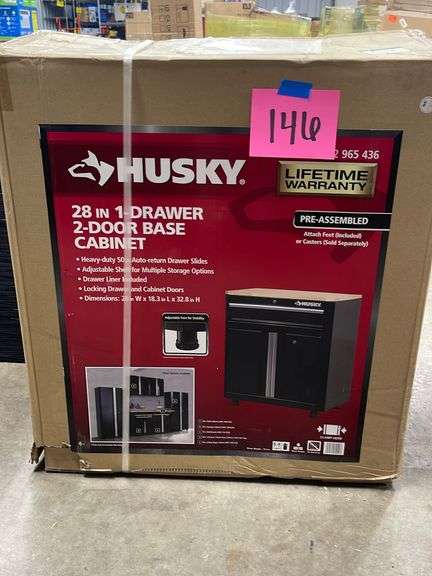 HUSKY 28" 1 DRAWER 2 DOOR BASE CABINET - Earl's Auction Company