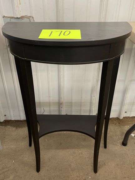 HALF CIRCLE ENTRYWAY TABLE - BLACK - Earl's Auction Company