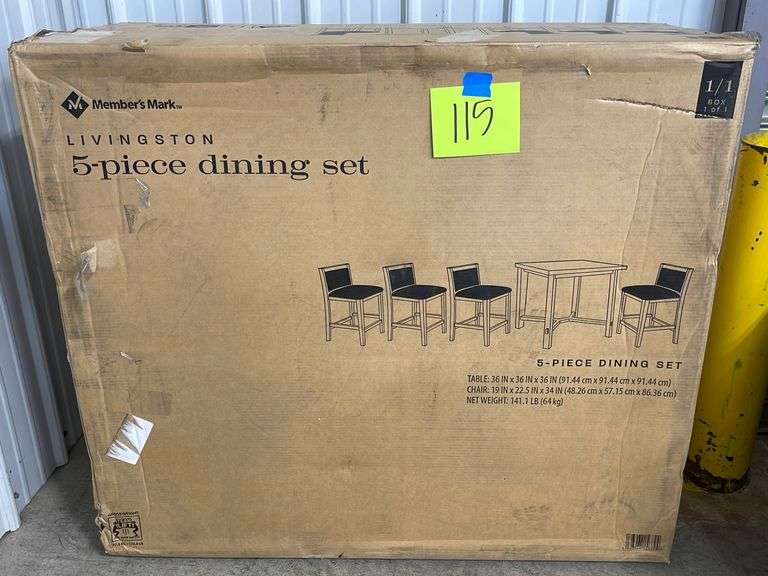 LIVINGSTON 5PC DINING SET IN BOX - Earl's Auction Company