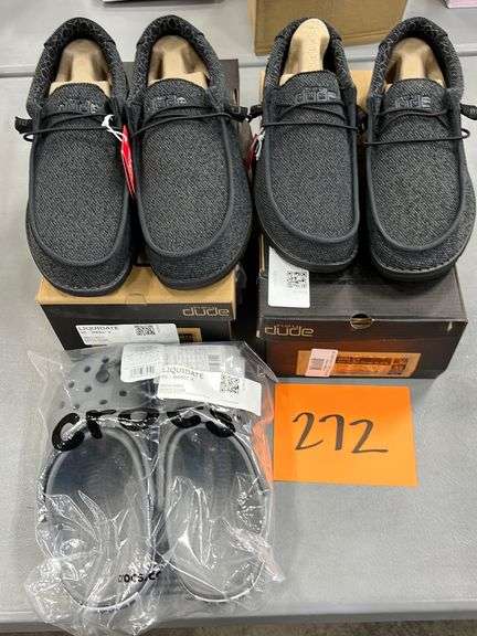 (3) PAIRS OF NEW SHOES - HEY DUDES, CROCS (ASSORTED SIZES) - Earl's ...