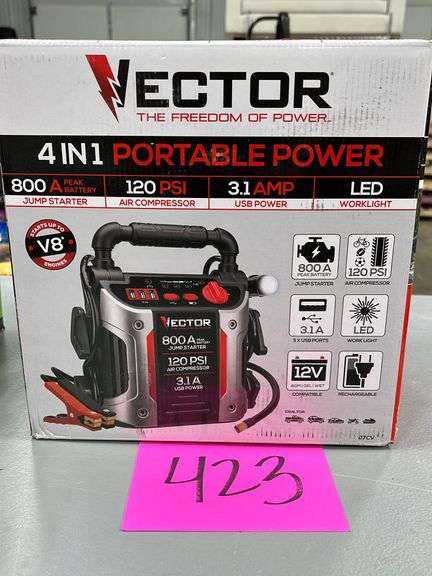 VECTOR PORTABLE POWER STATION IN BOX - Earl's Auction Company