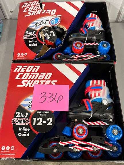 (2) NEON COMBO SKATES IN BOXES - Earl's Auction Company