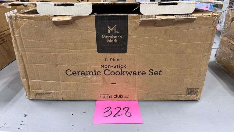 11PC CERAMIC COOKWARE SET IN BOX - WHITE - Earl's Auction Company