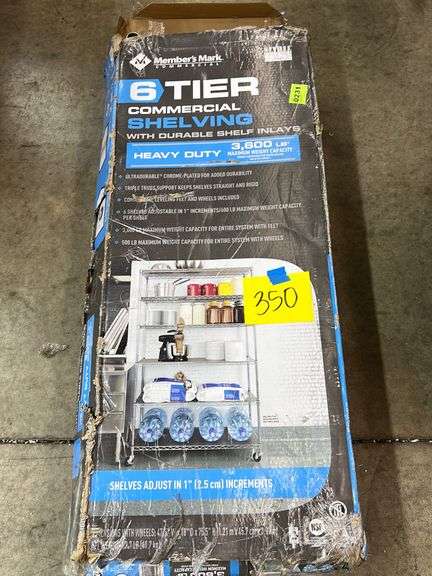6 TIER COMMERCIAL SHELVING RACK IN BOX - Earl's Auction Company