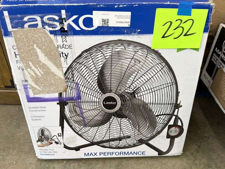 LASKO FLOOR/WALLMOUNT FAN IN BOX - Earl's Auction Company