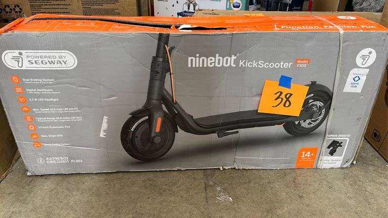 SEGWAY NINEBOT KICKSCOOTER IN BOX (MODEL F30S) - Earl's Auction Company