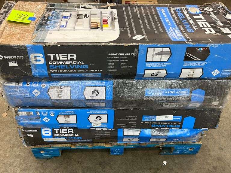 (4) SEVILLE 6 TIER SHELVING RACKS IN BOXES - Earl's Auction Company