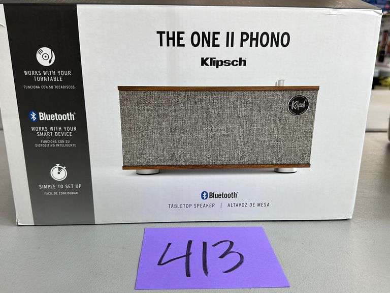 KLIPSCH THE ONE II PHONO TABLETOP SPEAKER IN BOX - Earl's Auction Company