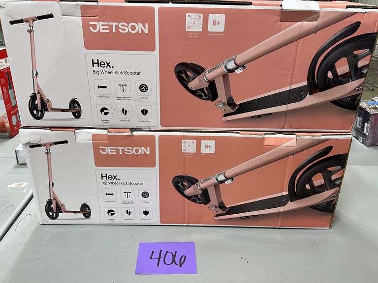 (2) JETSON HEX BIG WHEEL SCOOTERS IN BOX - Earl's Auction Company