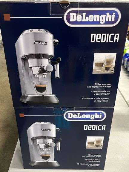 (2) NEW DELONGHI DEDICA ESPRESSO & CAPPUCCINO MAKERS IN BOXES - Earl's ...