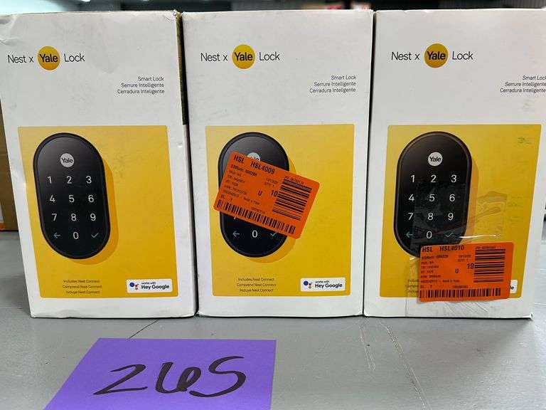 (3) NEST x YALE SMART DOOR LOCKS IN BOXES - Earl's Auction Company