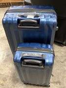 2PC SAMSONITE HARD SHELL ROLLING LUGGAGE SET - NAVY - Earl's Auction ...