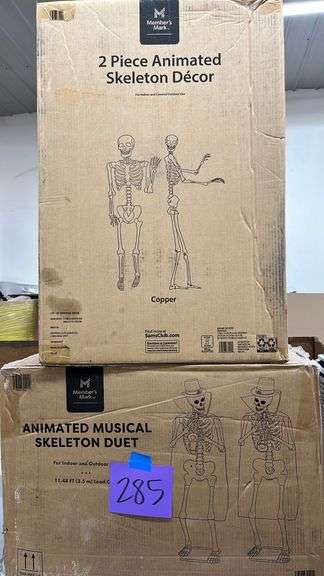 2PC ANIMATED SKELTON DECOR IN BOX & ANIMATED MUSICAL SKELETON DUET IN ...
