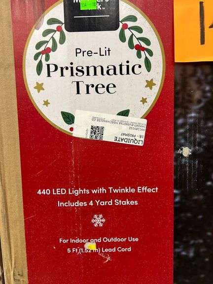 6FT PRE-LIT PRISMATIC TREE IN BOX - Earl's Auction Company