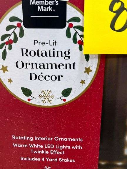 PRE LIT ROTATING ORNAMENT DECOR IN BOX - Earl's Auction Company