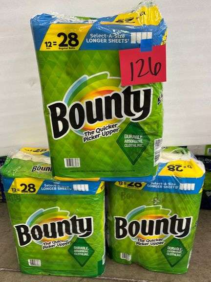 (3) PACKS OF BOUNTY PAPER TOWELS - Earl's Auction Company