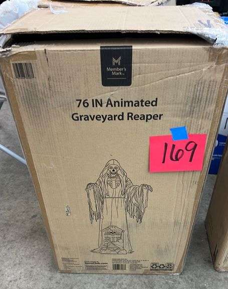 76" ANIMATED GRAVEYARD REAPER IN BOX - Earl's Auction Company
