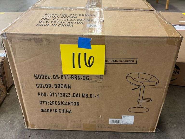 (2) BROWN BAR STOOLS IN BOX - Earl's Auction Company