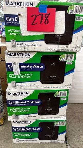 (4) BOXES OF MARATHON PAPER TOWEL DISPENSERS - Earl's Auction Company