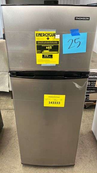 THOMSON 7.5CU FT STAINLESS REFRIGERATOR - Earl's Auction Company