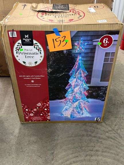 6FT PRE-LIT PRISMATIC TREE IN BOX - Earl's Auction Company