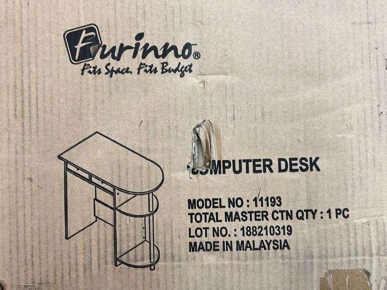 FURINNO COMPUTER DESK IN BOX - Earl's Auction Company