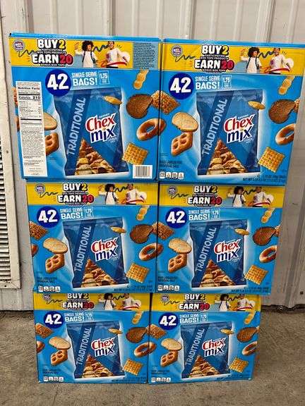 (6) BOXES OF CHEX MIX SINGLE SERVE BAGS (42 PER BOX) - Earl's Auction ...