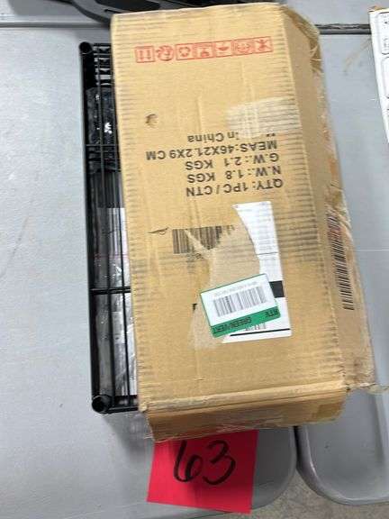 (2) SMALL SHELVING RACKS (1 IN BOX) - Earl's Auction Company