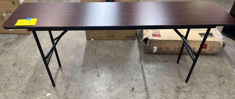 6FT WOOD SLIM FOLDING TABLE - Earl's Auction Company