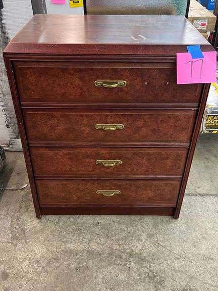 AS IS - WOOD 4-DRAWER OFFICE CHEST - Earl's Auction Company