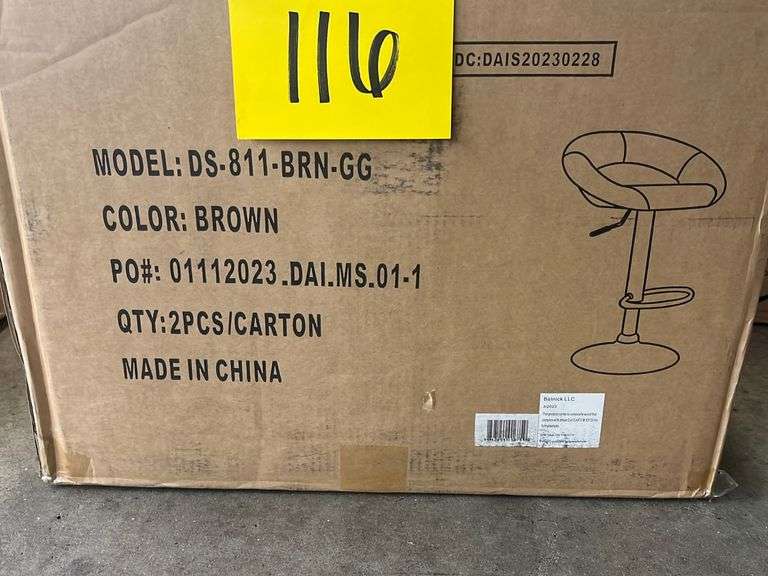 (2) BROWN BAR STOOLS IN BOX - Earl's Auction Company