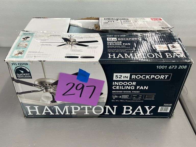 HAMPTON BAY 52" CEILING FAN IN BOX - Earl's Auction Company