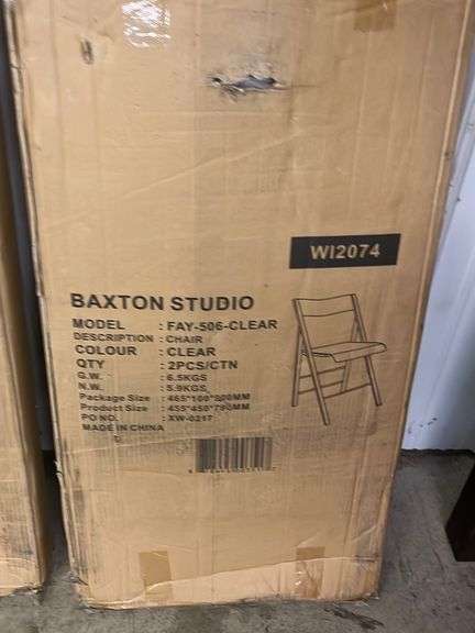 (6) BAXTON STUDIO FOLDING CHAIRS IN BOXES - Earl's Auction Company