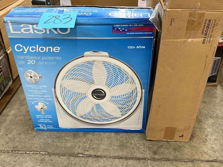 LASKO CYCLONE FAN & SHARPER IMAGE WINDOW FAN IN BOX - Earl's Auction ...