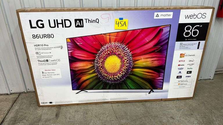 LG 86" THINQ 86UR80 UHD SMART TV IN BOX - Earl's Auction Company