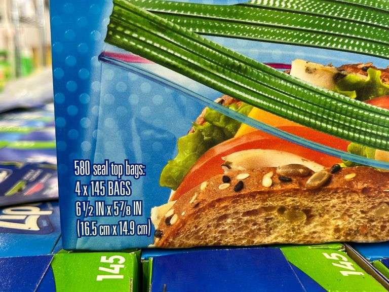 (25) PACKS OF ZIPLOC SANDWICH BAGGIES (580 BAGGIES TOTAL PER PACK ...